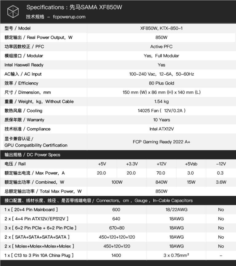 先马XF850W评测 – FCPOWERUP